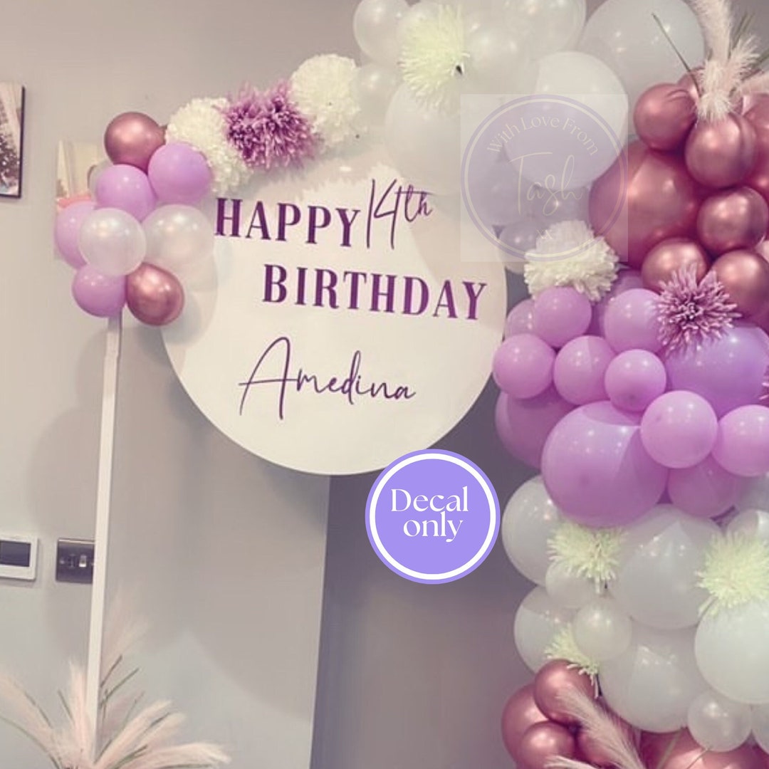 Round Acrylic Sign // Personalised Label Decal, Diy Party Sign, Welcome ...