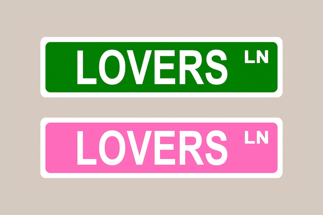 Lovers Lane Décor Novelty Aluminum Street Sign Valentine's Day ...