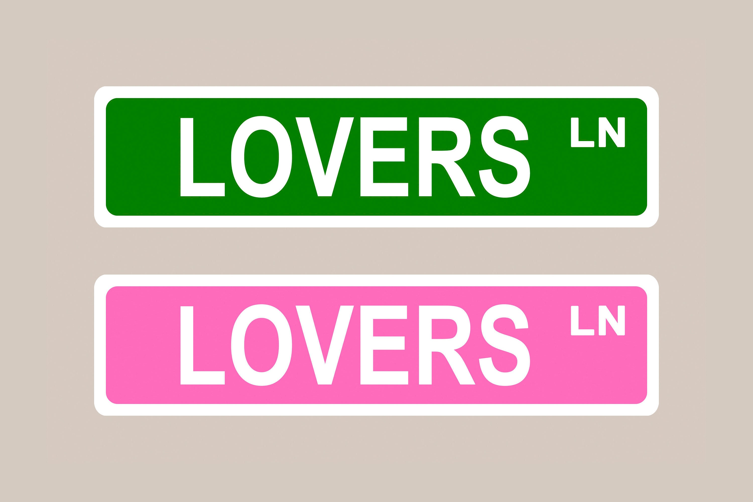 Lovers Lane Décor Novelty Aluminum Street Sign Valentine's Day ...
