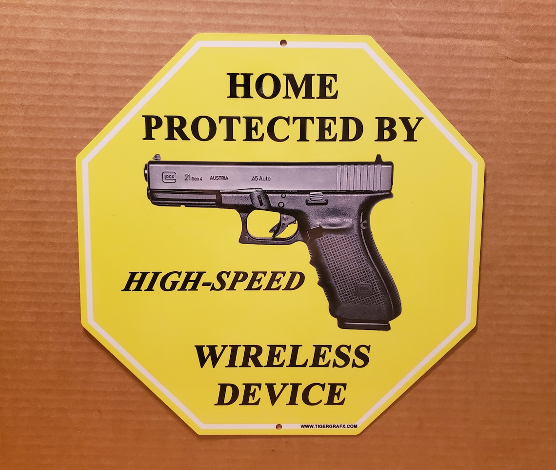 Protected by High Speed Wireless Device Home Security Gun Warning ...