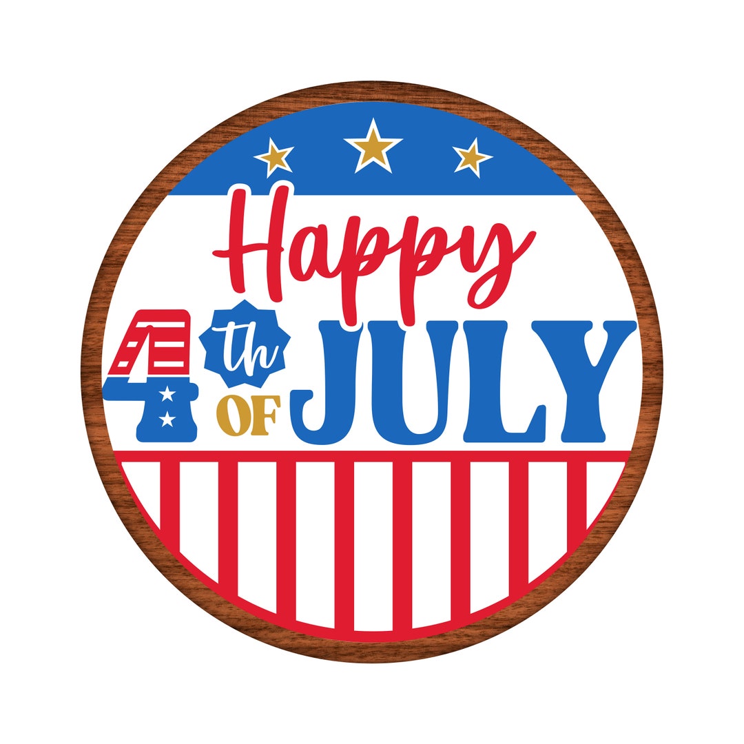 4th of July - Round Metal Wreath Sign - Etsy