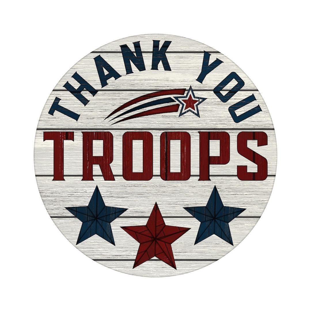 Thank You Troops Round Metal Wreath Sign - Etsy
