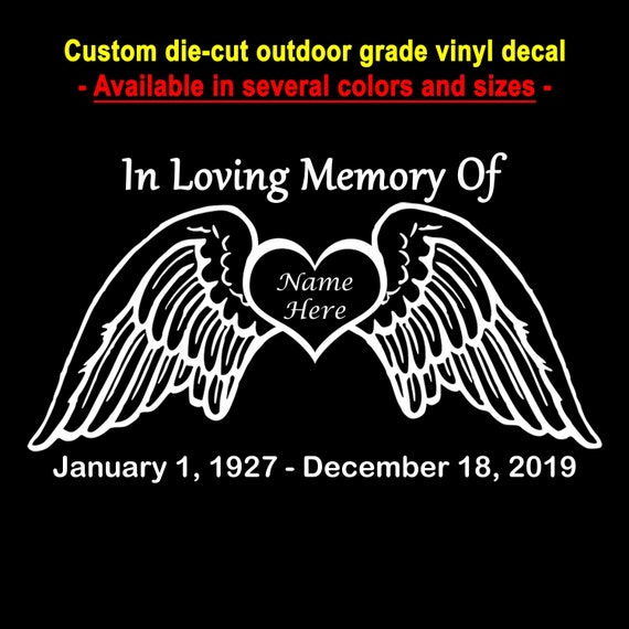In Memory of Custom Memorial Decal Truck Decal Car Decal - Etsy