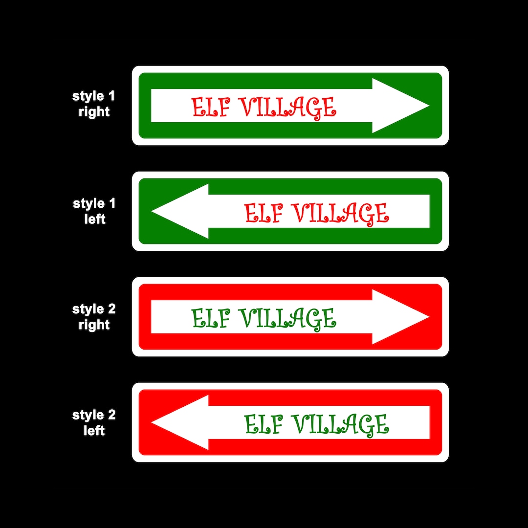 Elf Village Christmas Decoration - Indoor or Outdoor Aluminum Sign ...