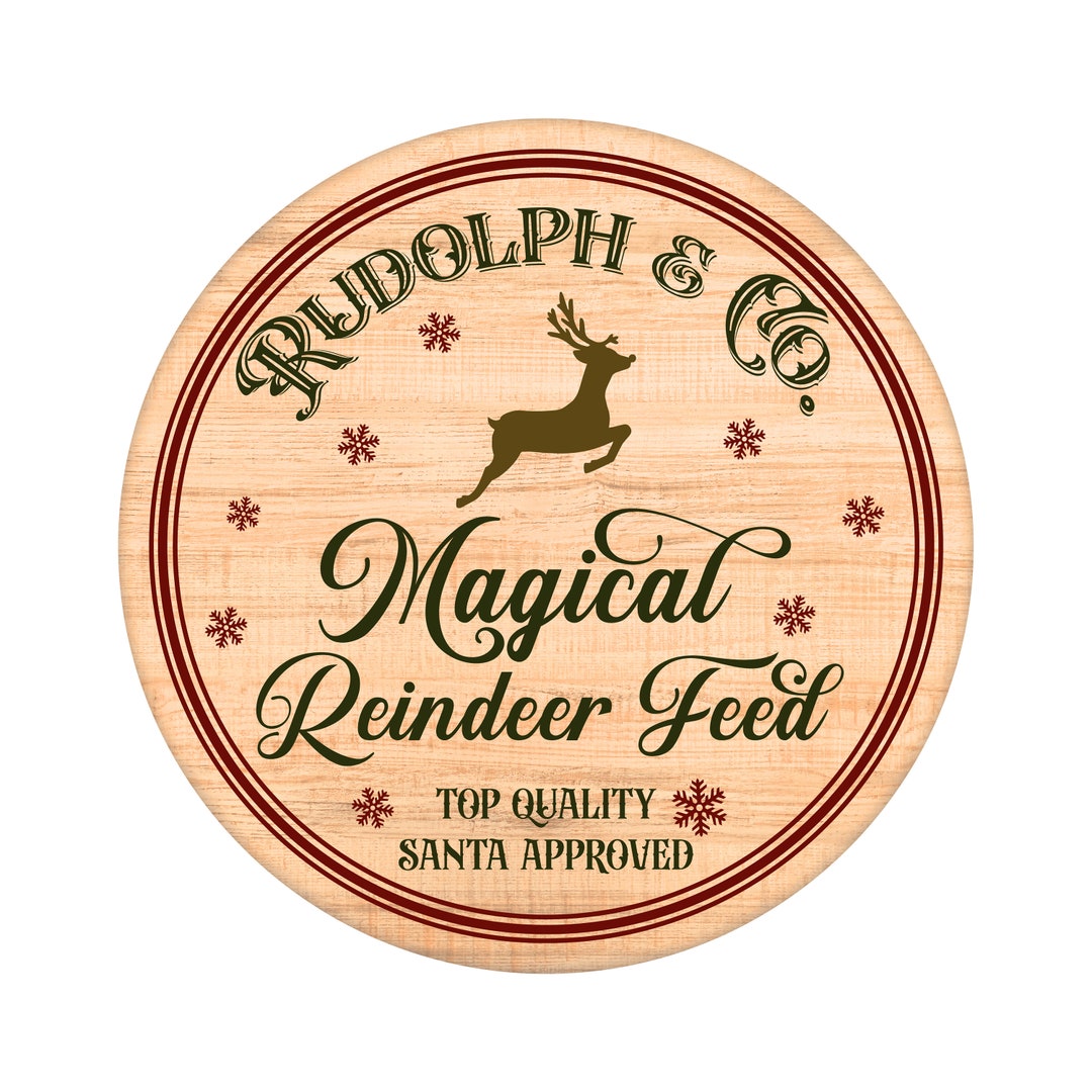 Rudolph Magical Reindeer Feed - Round Metal Wreath Sign WS-271 - Etsy