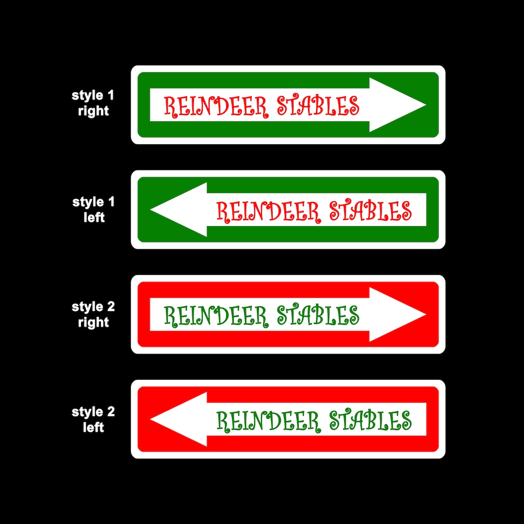 Reindeer Stables Christmas Decoration - Indoor or Outdoor Aluminum Sign ...
