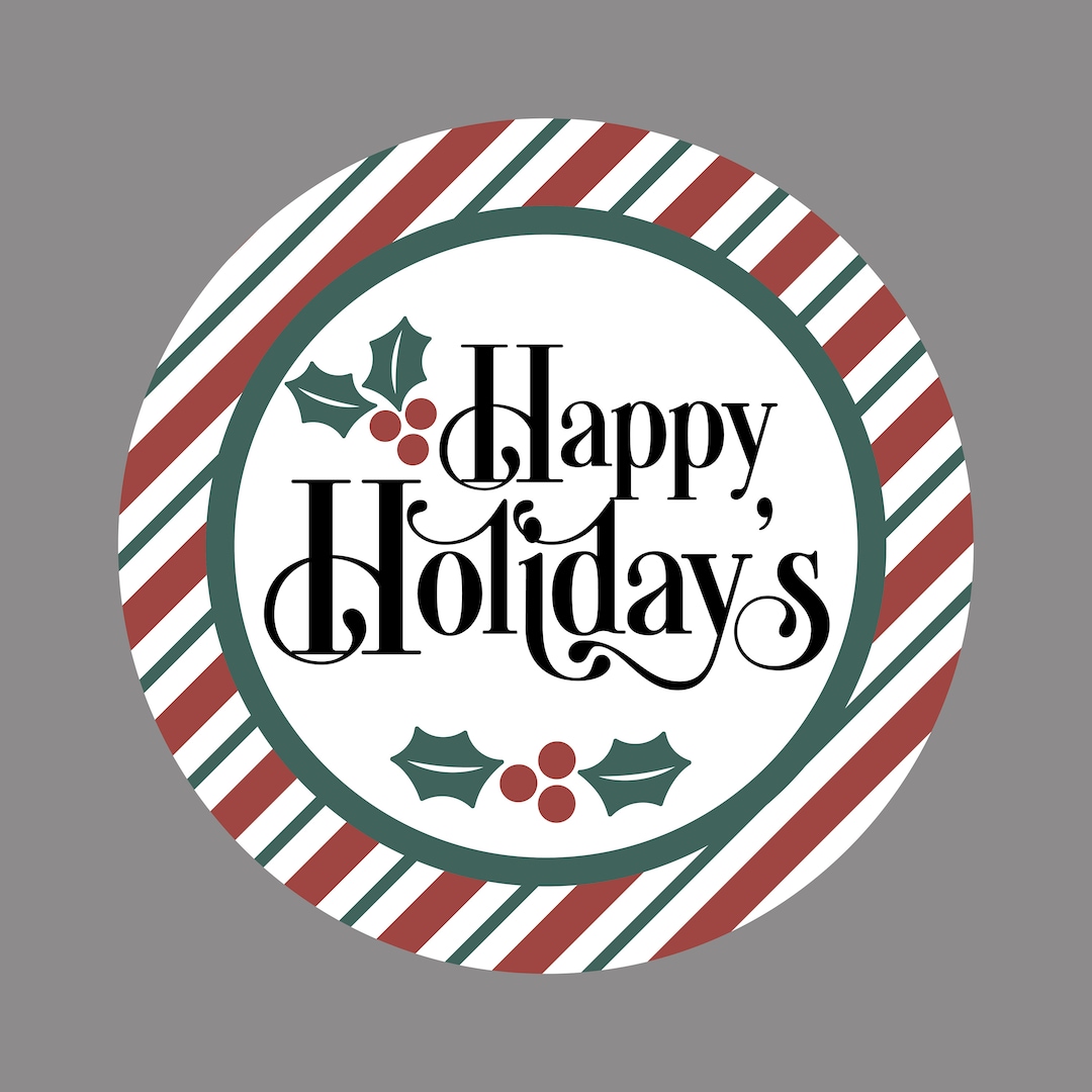 Happy Holidays Round Metal Wreath Sign - Etsy