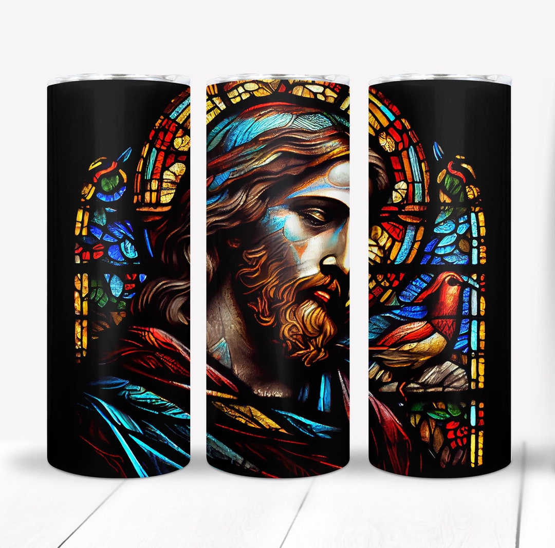 Stained Glass Jesus - 20oz Skinny Tumbler ST-222 - Etsy