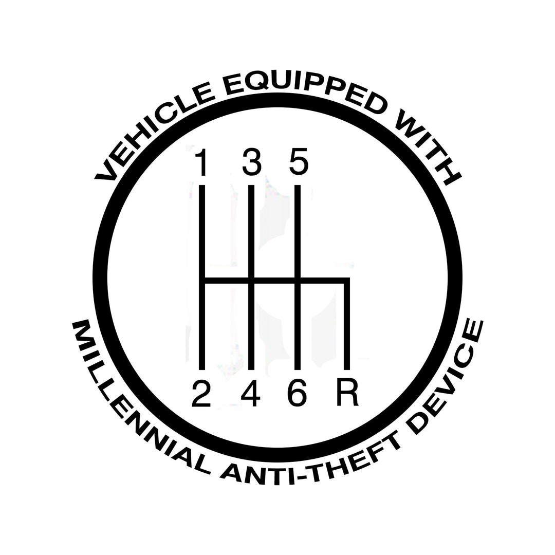 Vehicle Equipped With Millennial Anti-theft Device Die-cut Vinyl Decal ...