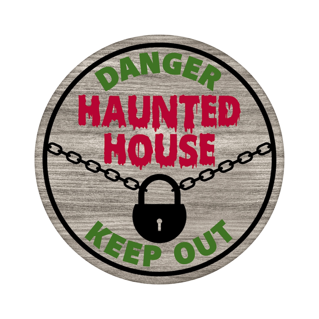 Danger Haunted House - Round Metal Wreath Sign WS-670 - Etsy