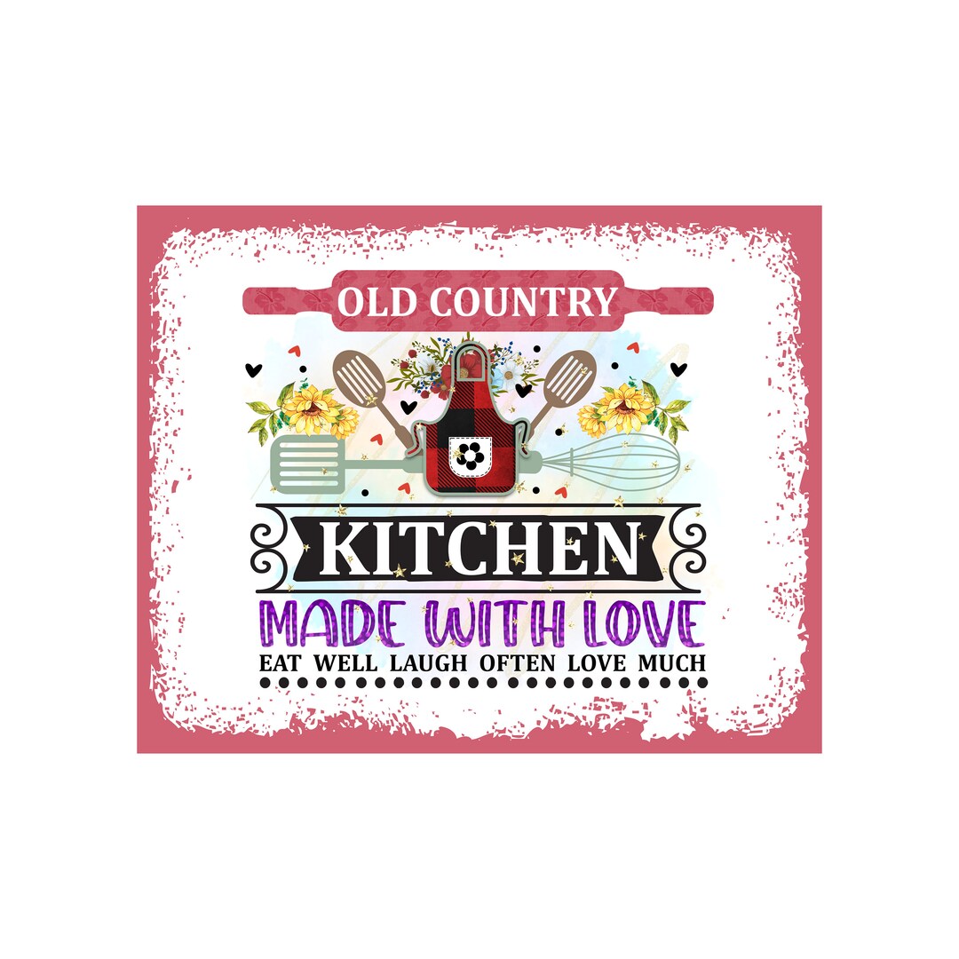 Country Kitchen 8x10 Indoor/outdoor Aluminum Door Hanger, Wall Sign ...