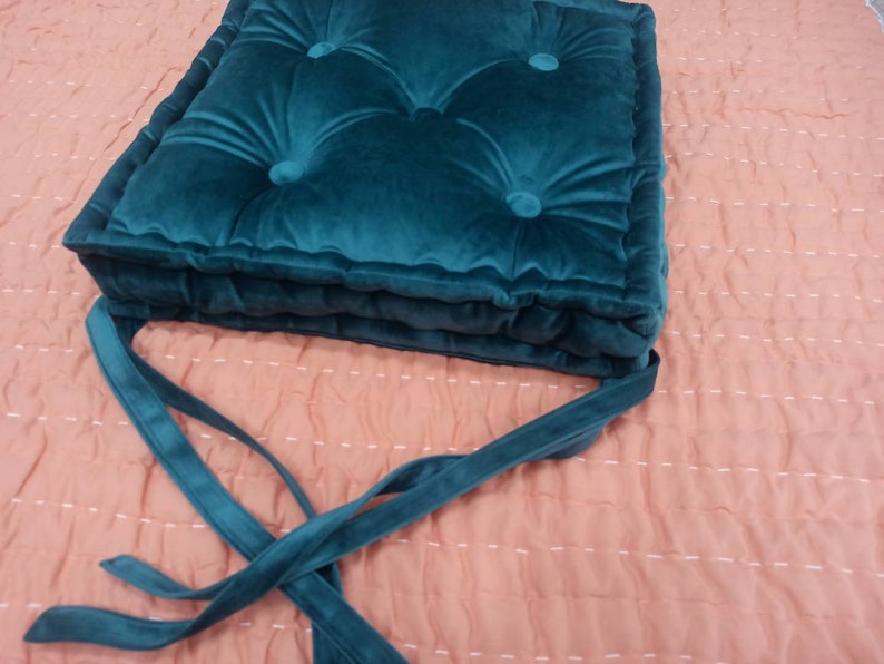 Velvet square box cushion handmade floor cushion indoor | Etsy