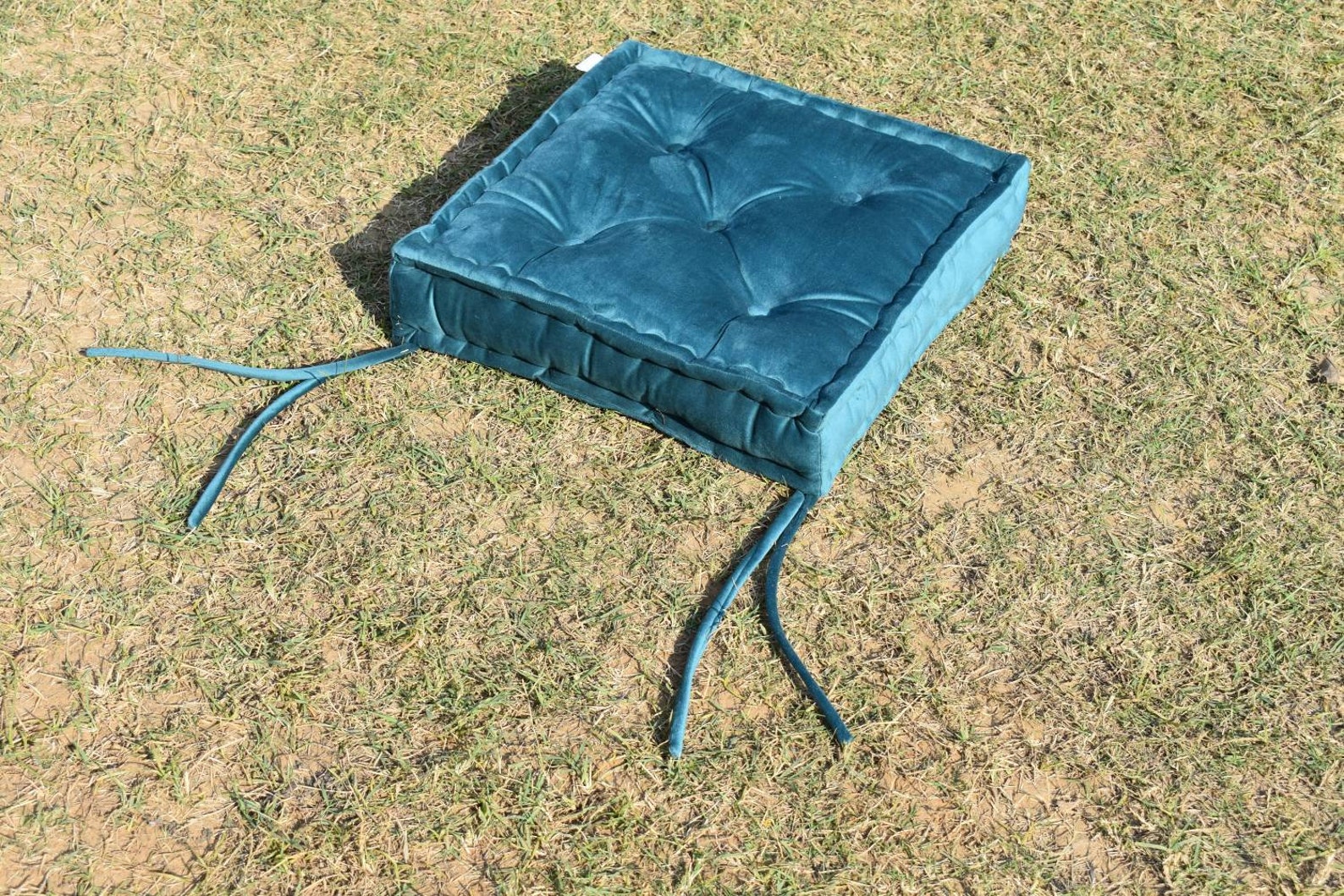 Velvet Square Box Cushion, Handmade Floor Cushion, Indoor &outdoor ...