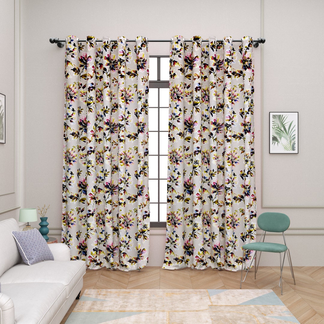 Curtains of Flowers, Living & Bedroom Curtains, Custom Curtain ...