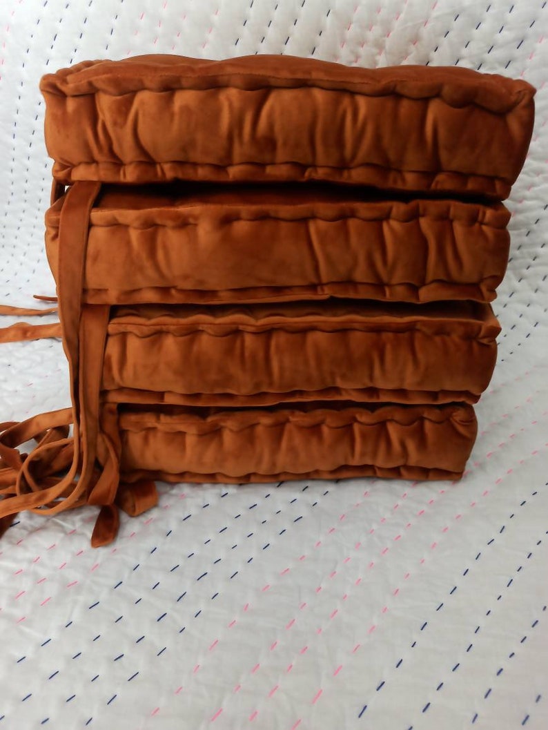 Velvet square box cushion handmade floor cushion indoor | Etsy