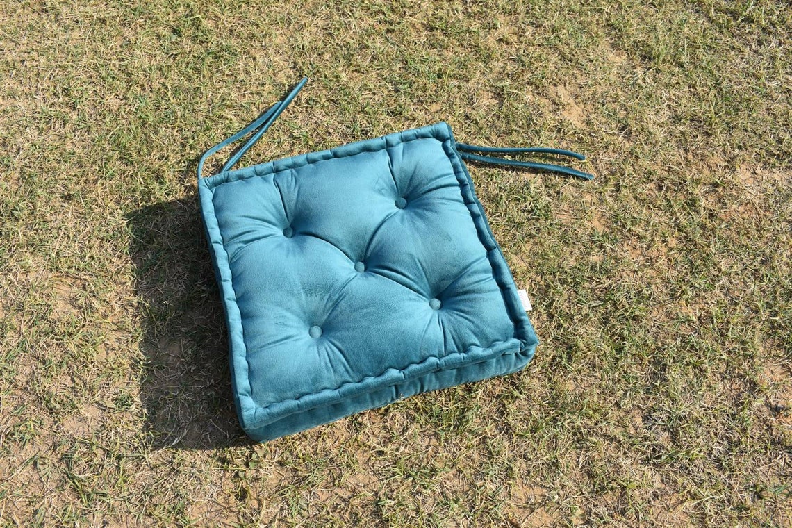Velvet Square Box Cushion Handmade Floor Cushion Indoor - Etsy