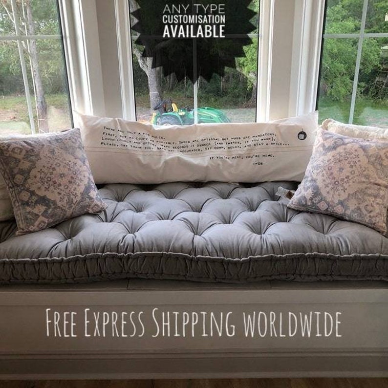 Custom Trapezoid Bay Window Seat Cushion, Bench Seat , Chair Pad ...