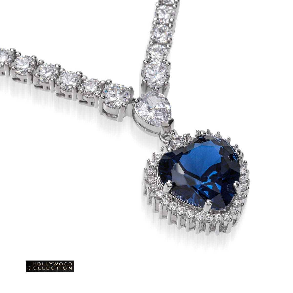 Titanic Necklace Heart of Ocean Blue Diamond Cz - Petite Size - Etsy