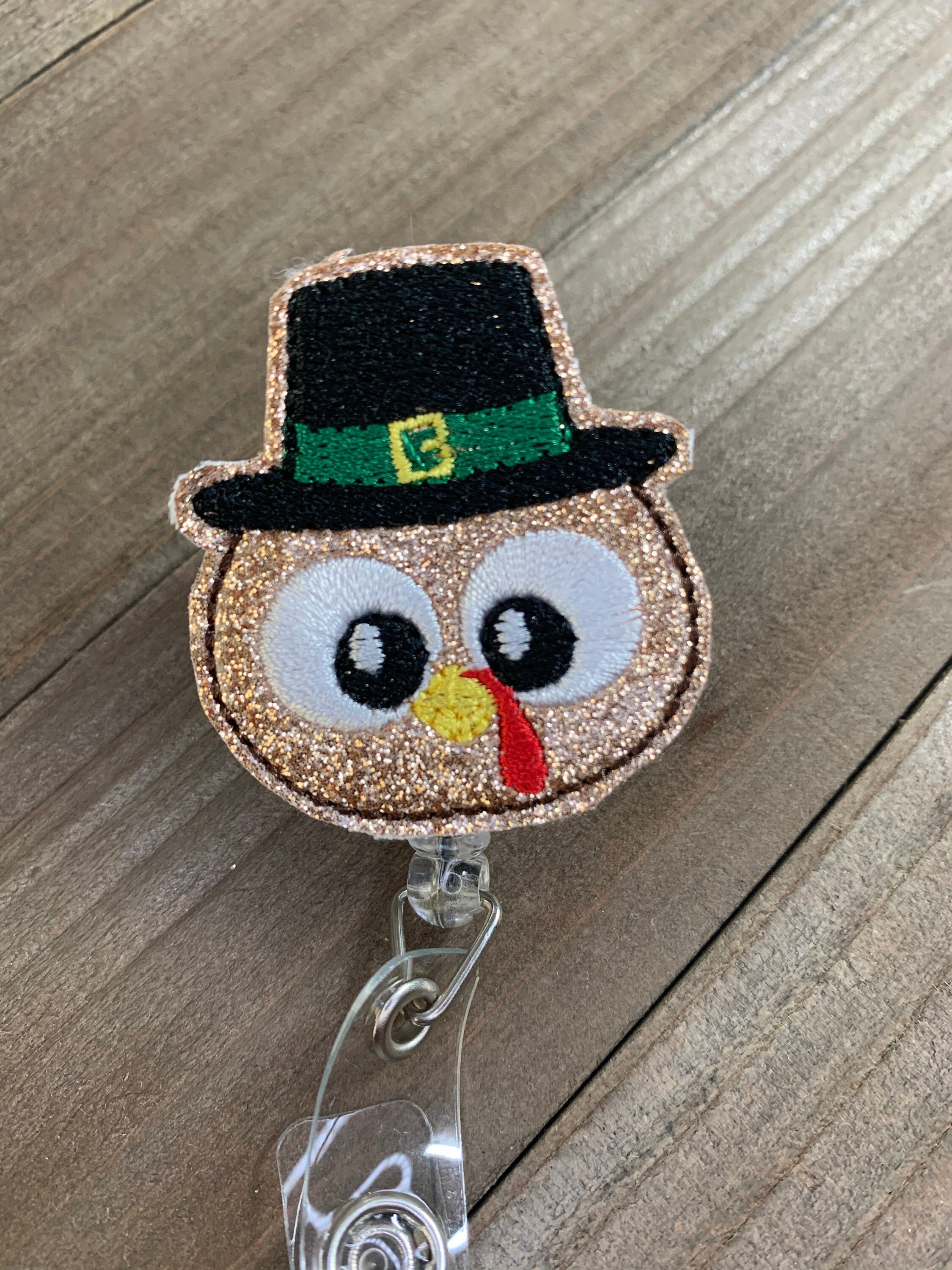 Thanksgiving Turkey Badge Teacher Badge Reel Nurse Badge | Etsy