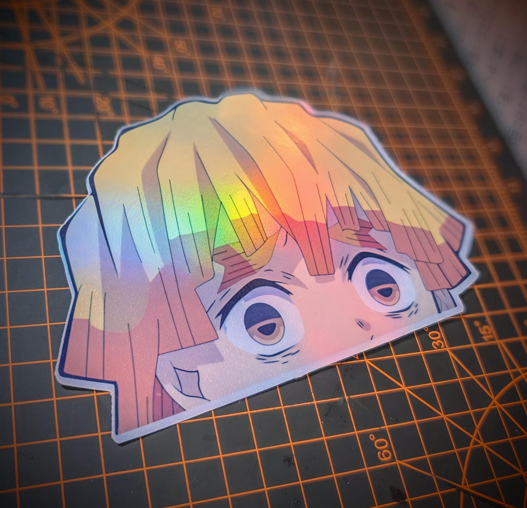 Scared Zenitsu - 6" Weatherproof Laminated Vinyl Peeker Anime Decal - Etsy
