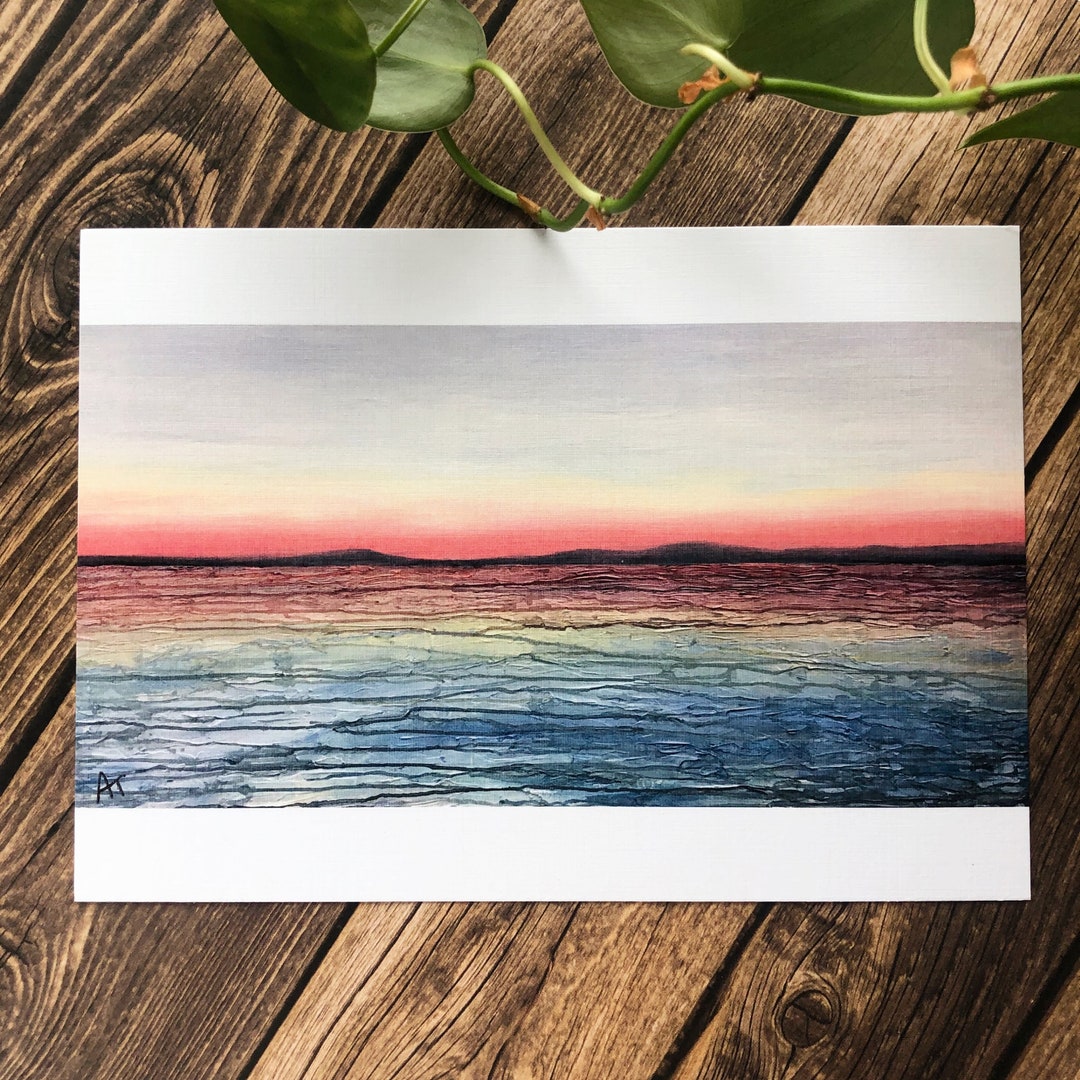 Midnight Sun Lake Print | Art by Anya Toelle | 5 X 7 Art Print | Land ...