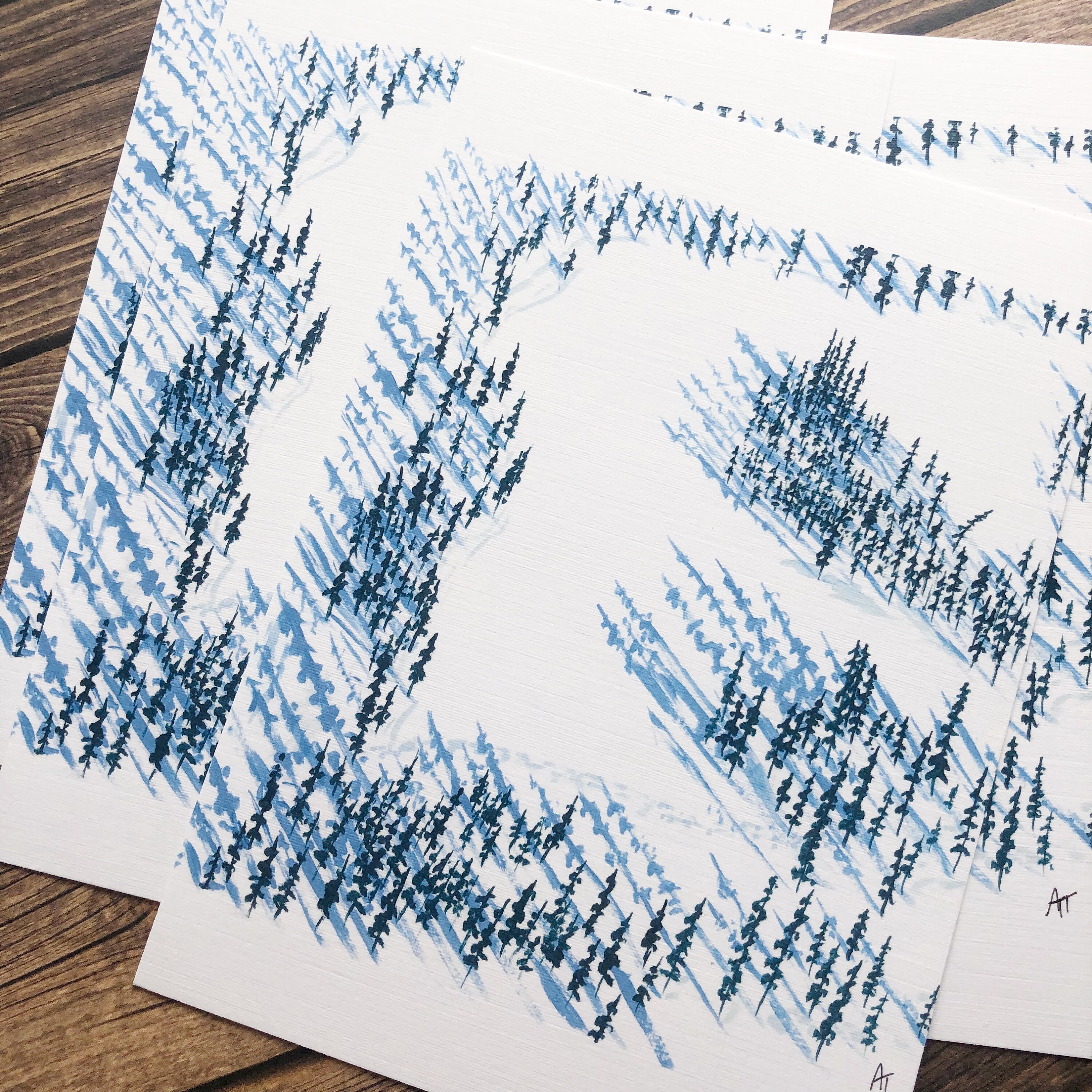 Spruce Tree Shadow Print Art by Anya Toelle Spruce Tree Painting Alaska ...