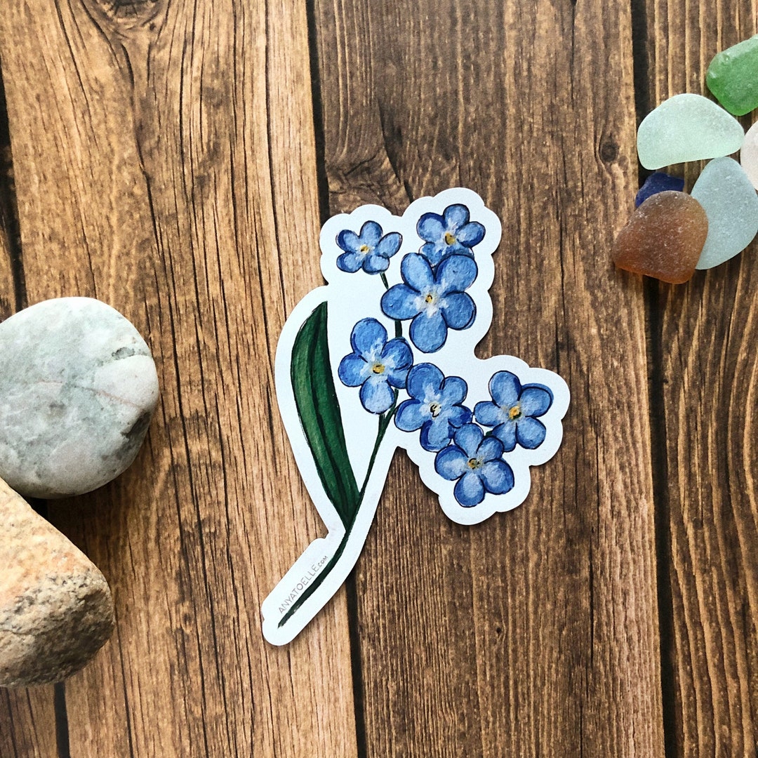 Forget-me-not Magnet | Alaskan Artist, Acrylic Painting, Local, Alaskan ...