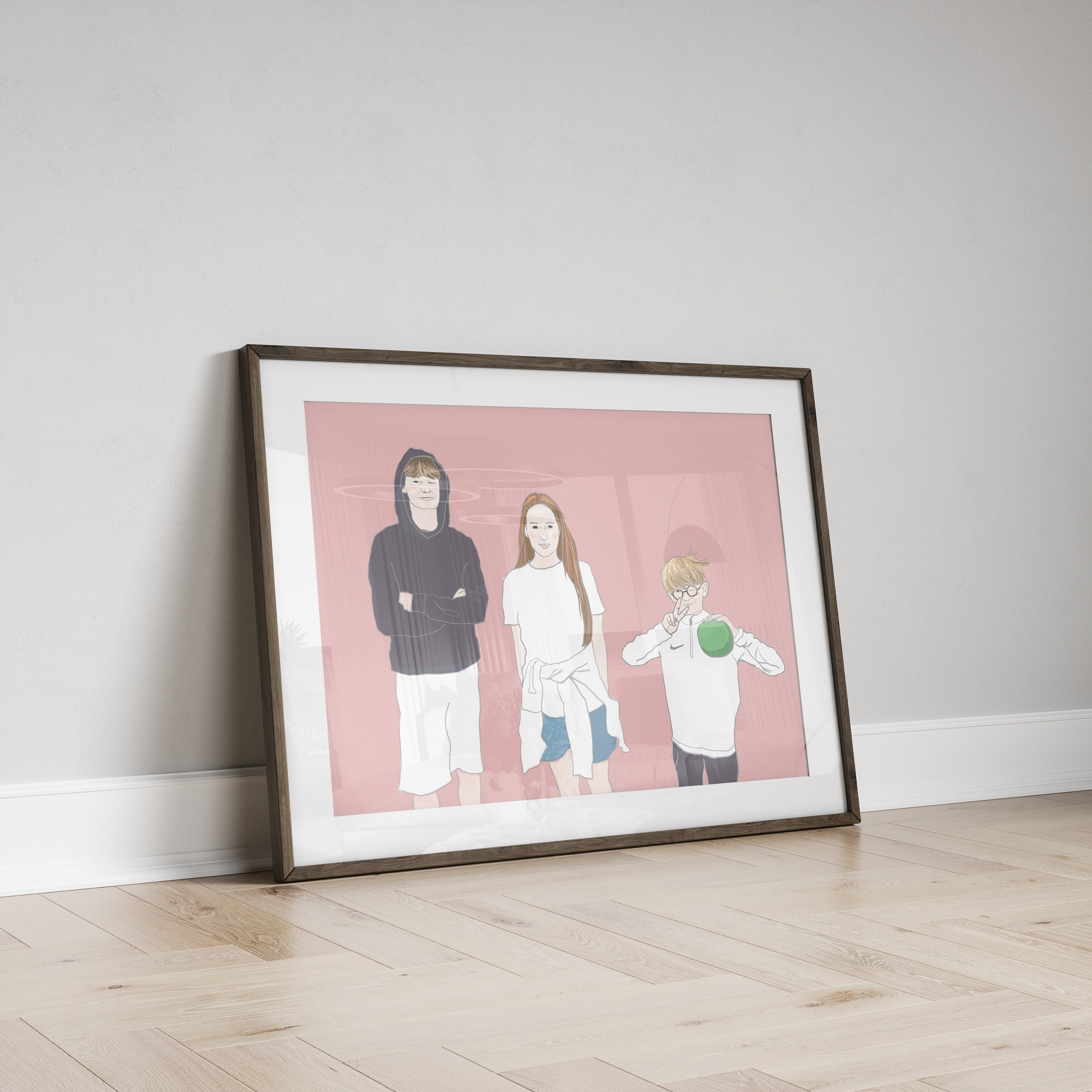 Personalized Line Drawing Children, Fineline Portrait, Gift for ...