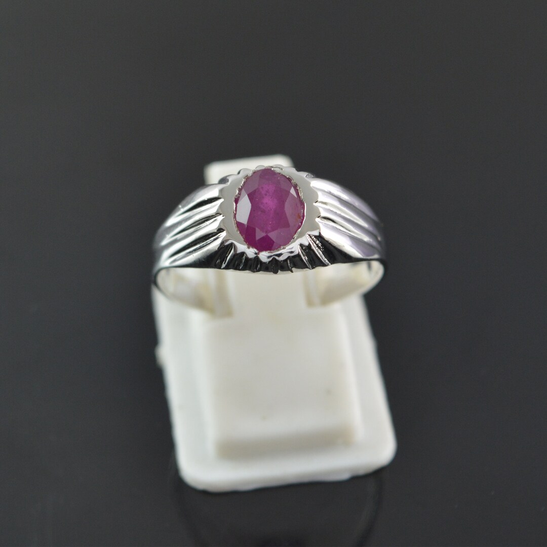 Ruby Men's Ring 925 Sterling Silver Ring Gemstone Ring - Etsy