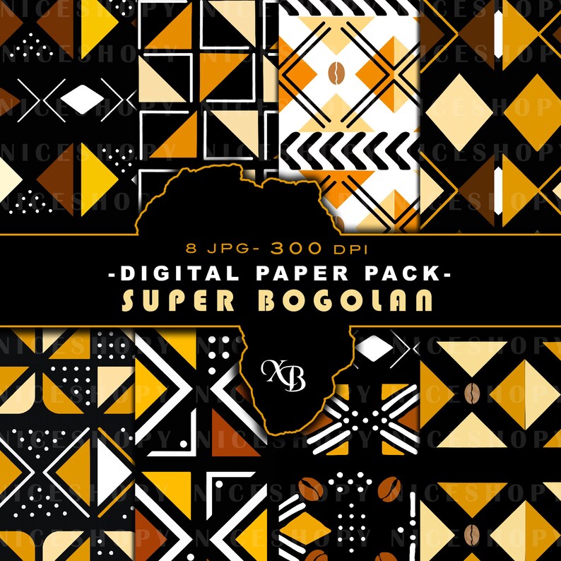 Bogolan Pack 29 Bogolan Papel digital africano Patrones de - Etsy España