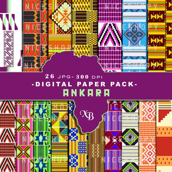 Digital Kente Paper Pack 26 Digital Printable Scrapbooking | Etsy