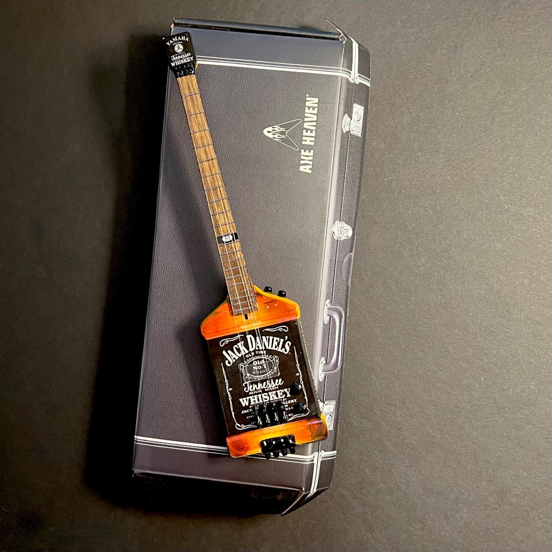 Miniature Jack Daniels Whiskey Bass Guitar Replica By Michael Anthony
