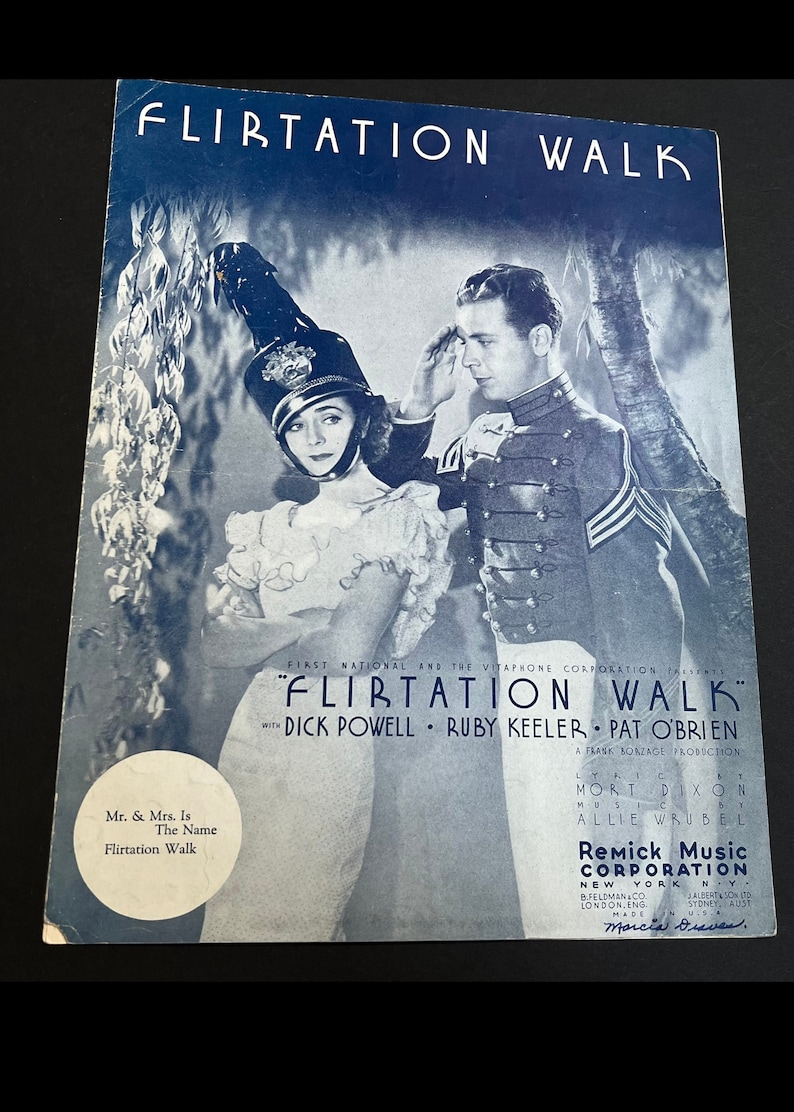 Vintage Sheet Music Art Flirtation Walk 1930s Old Hollywood - Etsy
