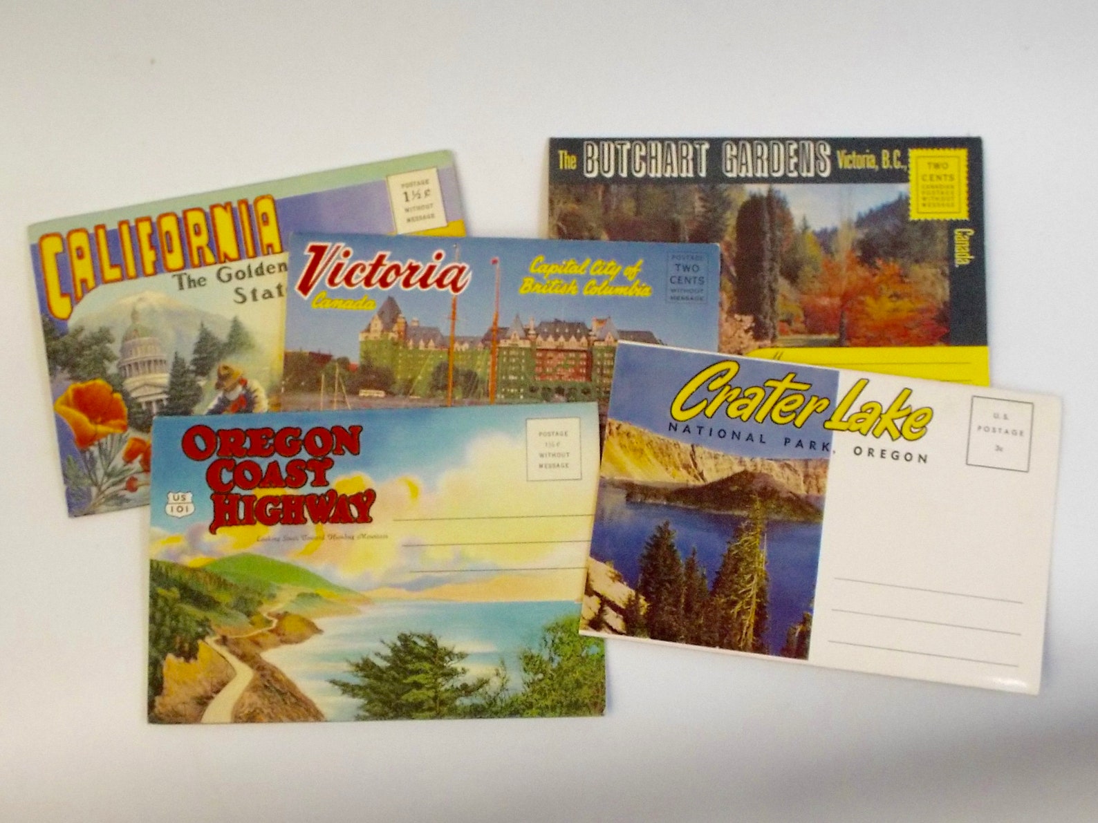Lot of 5 Vintage Original Travel Postcard Sets - West USA Coast ...