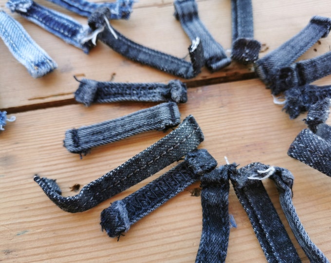 Jeans Belt Loops, Denim Seams, 50 Pieces Salvaged Denim Scraps for ...