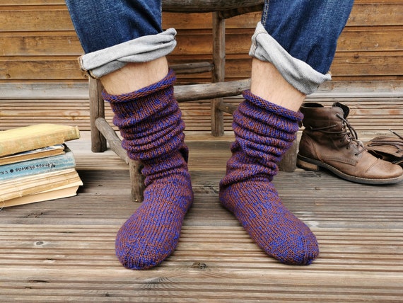 Slouch Wool Socks Plus Size for Men Wide Feet Valentine | Etsy