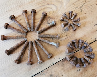 Set of 2 Coarse Old Threaded Screws Steel Screws Old - Etsy