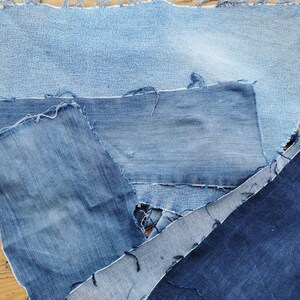 Denim Fabric Scraps for Slow Stitching Projects - Etsy