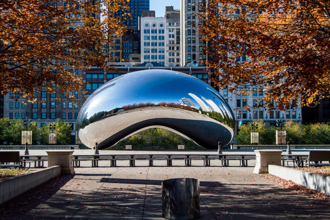 Chicago Bean in the Fall - Etsy