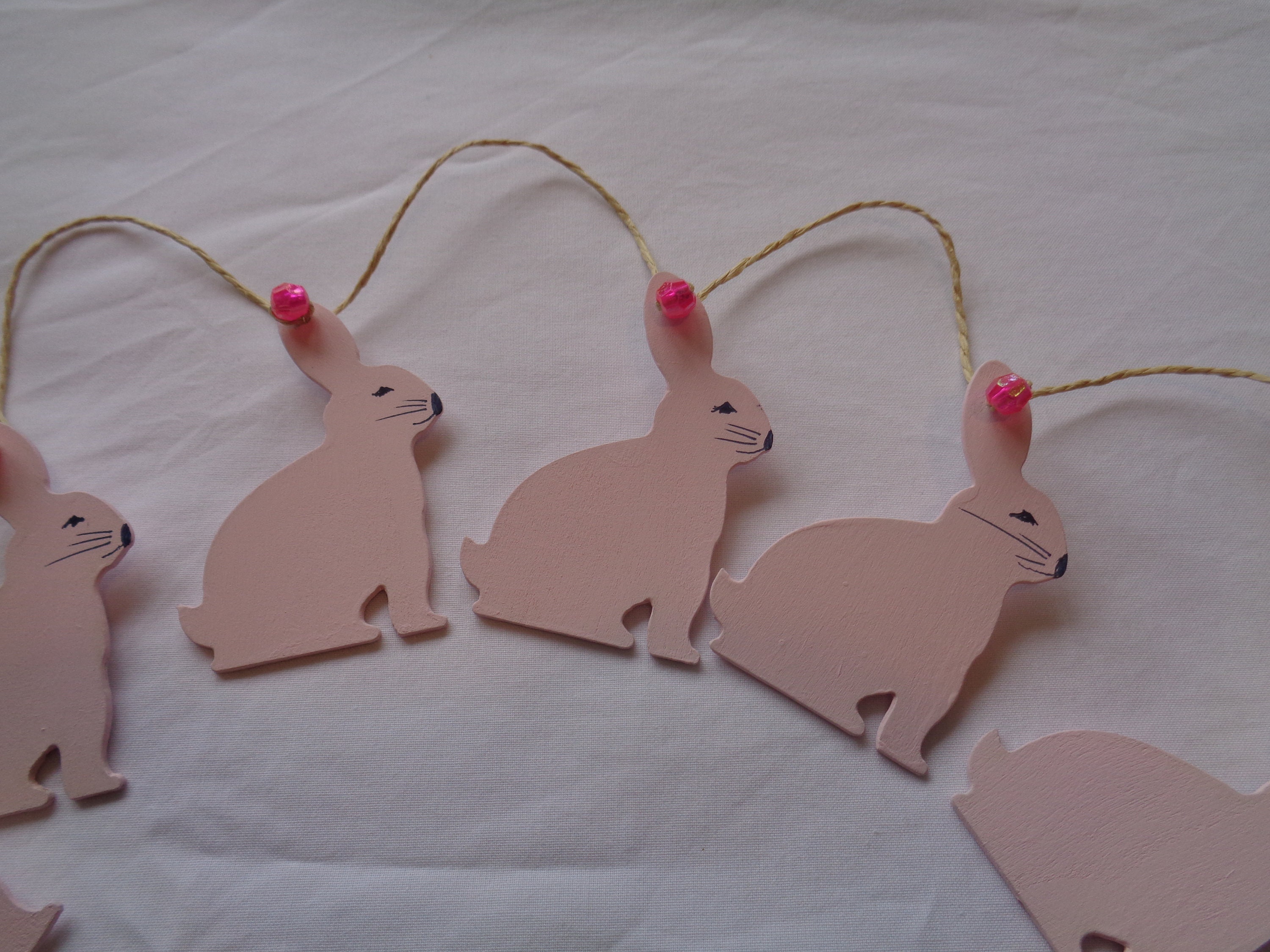 Handmade Painted Rabbit Bunting perfect for Easter | Etsy