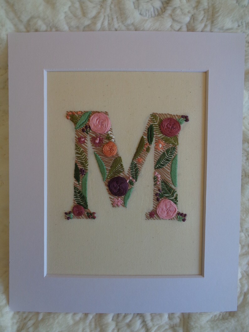 Beautiful Hand Sewn First Name letter Embroidery - Etsy UK