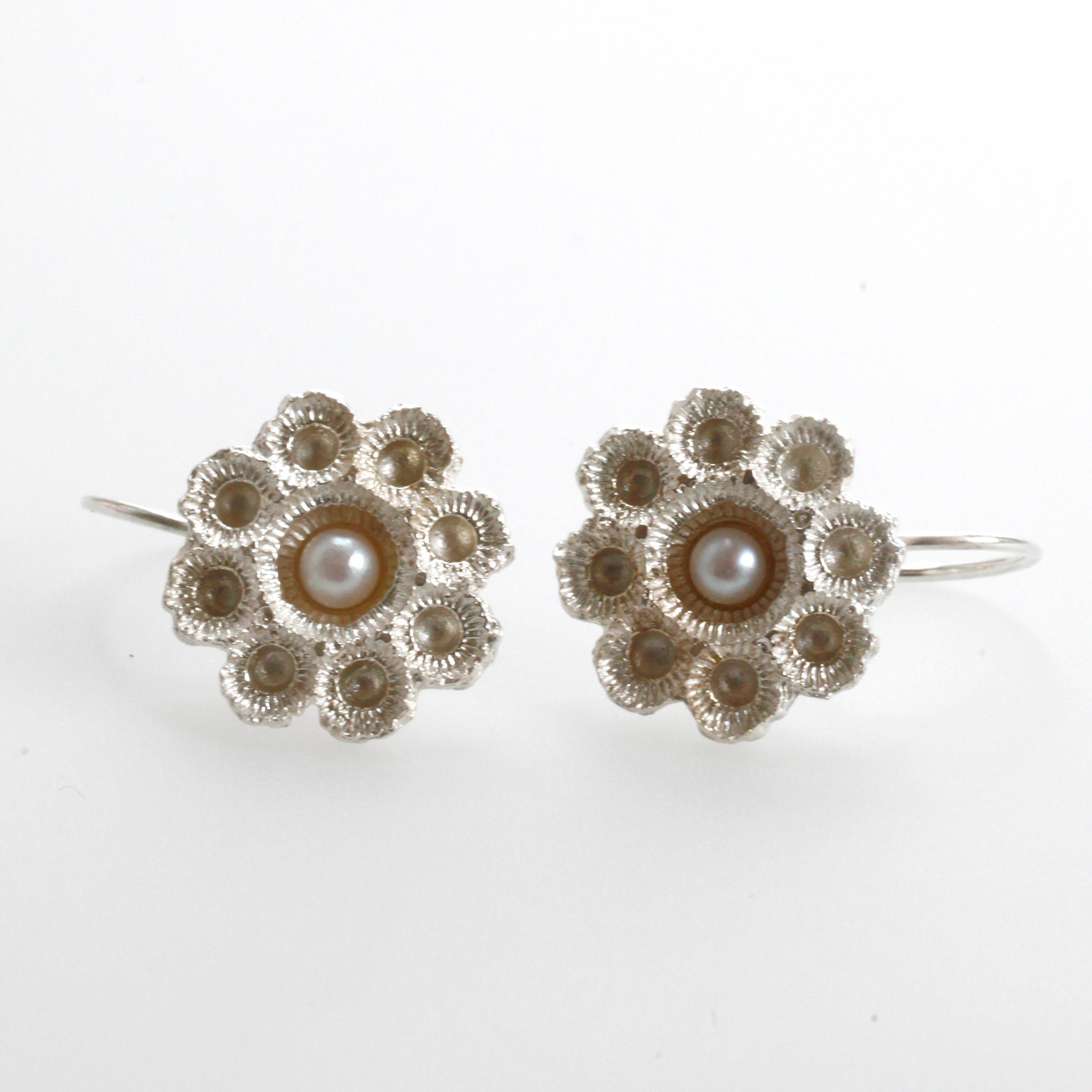 Dutch Silver Earrings With Pearls, Dutch Jewelry in Silver and Pearl ...
