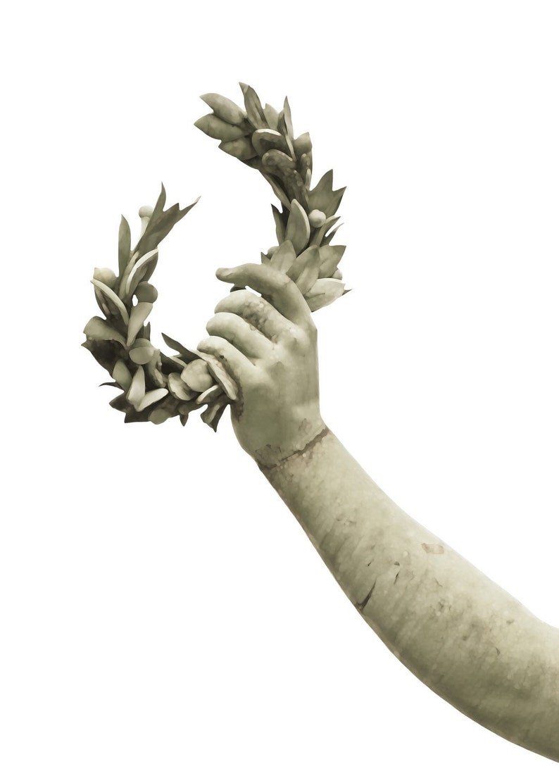 Printable Wall Art of Arm of a Classic Statue Holding a Laurel - Etsy