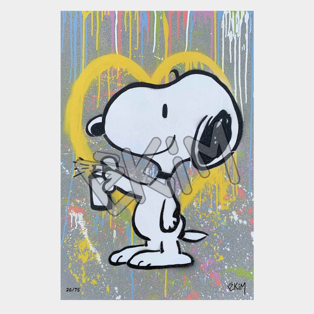 Snoopy Street Art Graffiti With Yellow Heart Limited Edition Print ...
