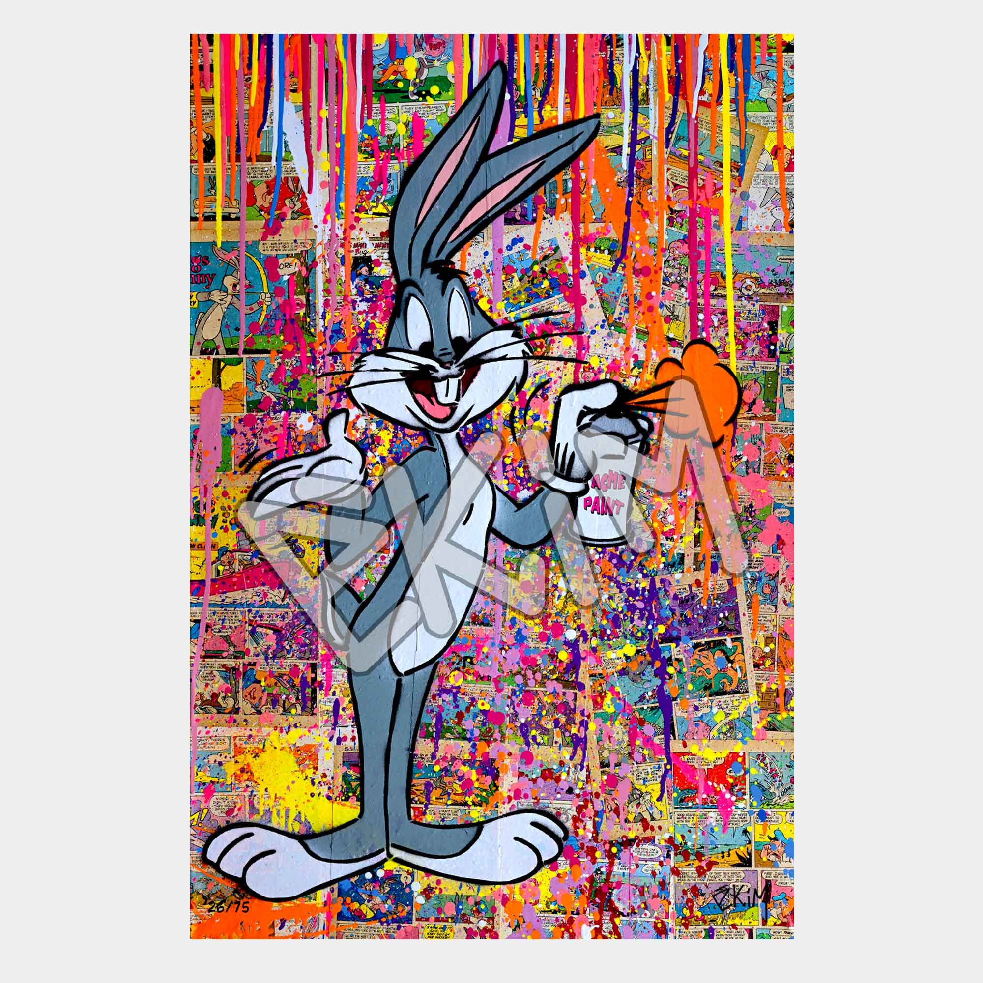 Bugs Bunny Street Art Graffiti Holding Spraycan Limited Edition Print ...