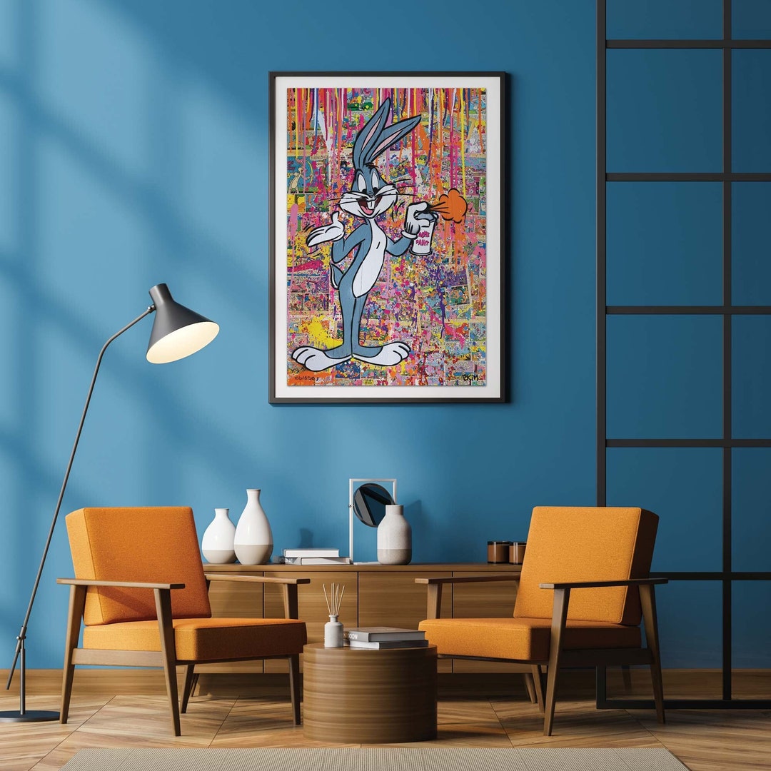 Bugs Bunny Street Art Graffiti Holding Spraycan Limited Edition Print ...