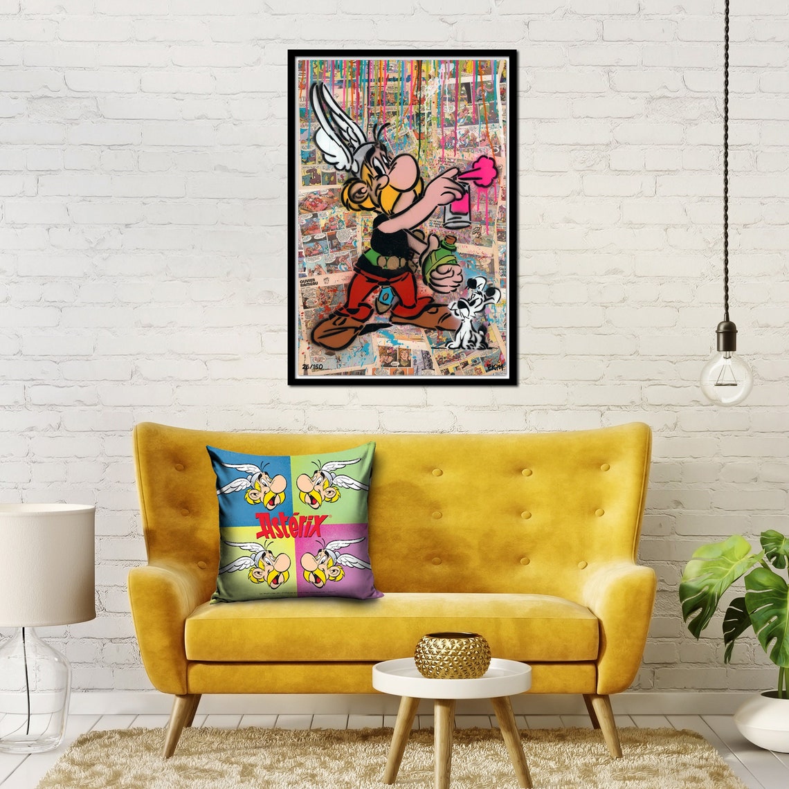 Asterix Street Art With Pink Spray Paint Graffiti Limited Edition Print ...