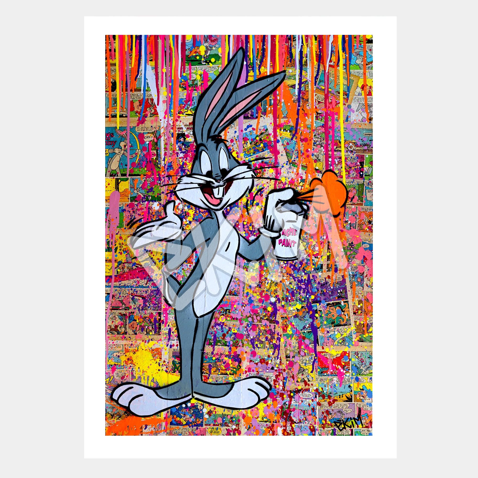 Bugs Bunny Street Art Graffiti Holding Spraycan Limited Edition Print ...