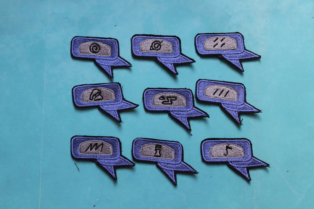 Naruto Inspired Mini Headband Badges Anime Themed Badges Sew - Etsy