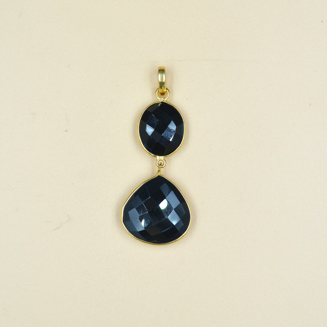 Valuable Black Onyx Pendant, Gemstone Pendant, Black Pendant, 925 ...